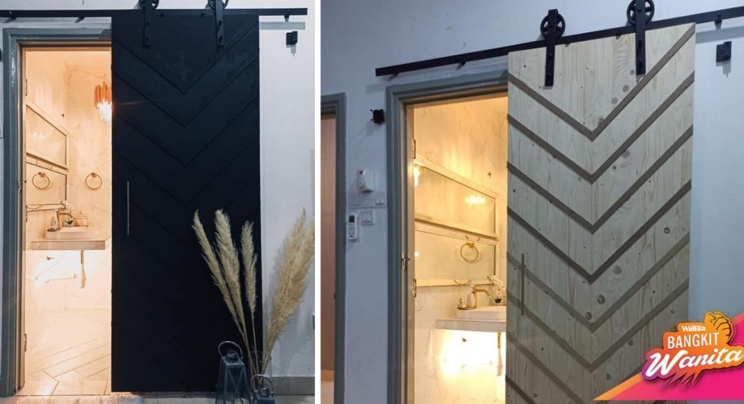 DIY Sliding ‘Barn Door’ Bilik Air, Bajet RM400 Barang Beli Online