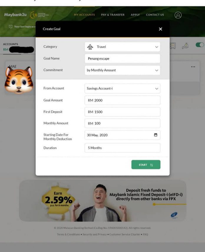 Cara Selamat ‘Main Kutu’ & Kumpul Duit, Guna Goal Saving Plan Di Maybank2U