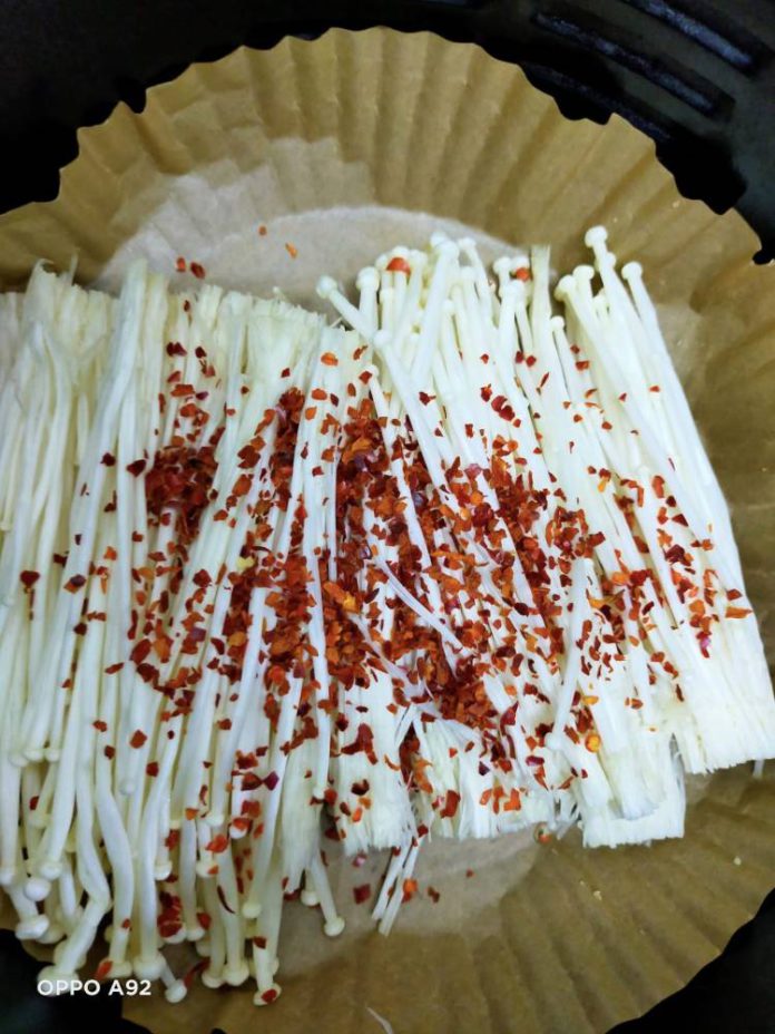 Resipi Mudah Cendawan Inoki Guna Air Fryer, Anak-Anak Suka Makan Macam Ni